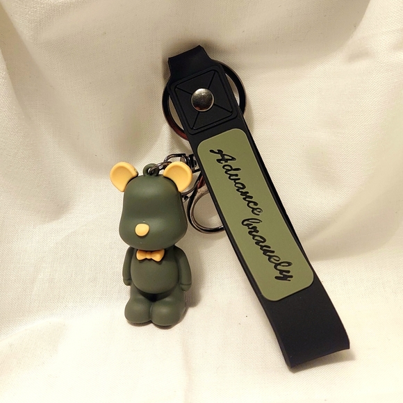 Other | Bear Brick Style Bow Tie Bear Advance Bravely Keychain Backpack ...